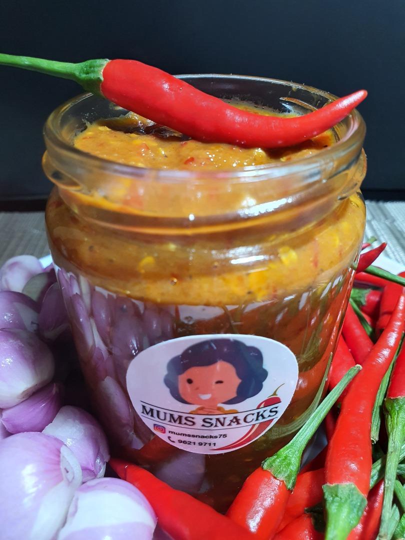 Mums Snacks Chilli Sambal Belacan , 100% Hand Made, Traditional Taste ...