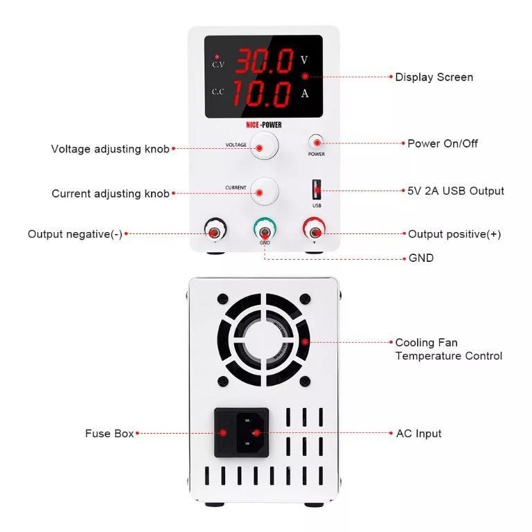 NICE-POWER R-SPS3010 110V/220V 30V 10A Adjustable LED Digital Display ...
