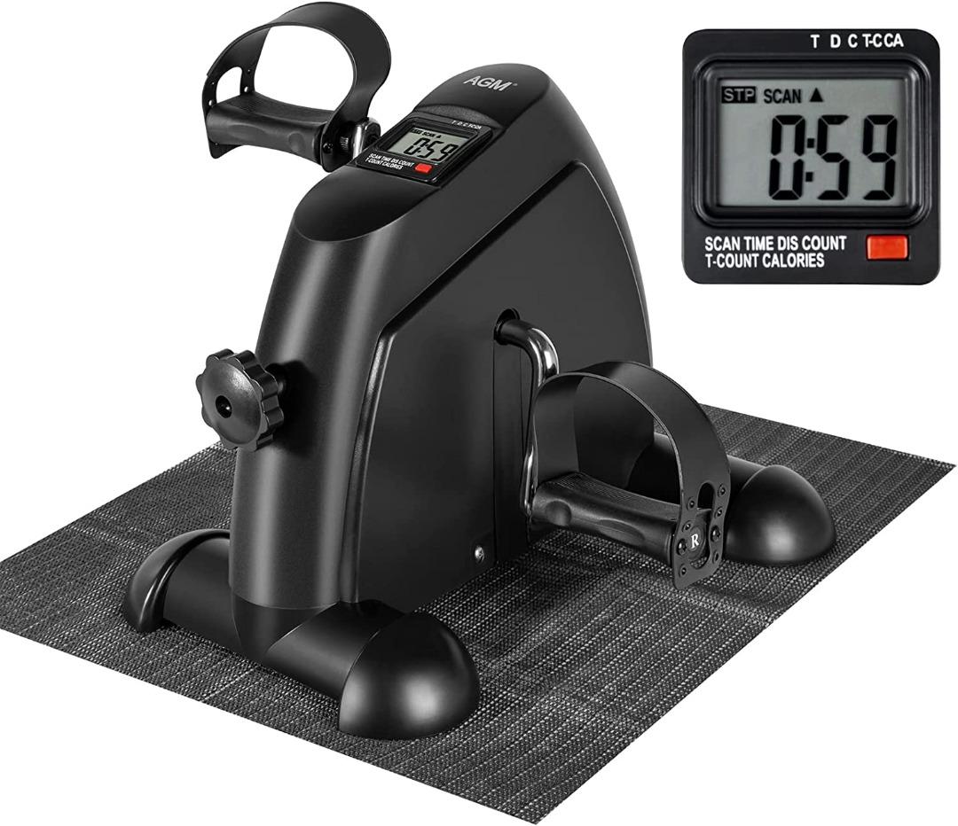 (No Slip Mat) AGM Mini Bike, Mini Exercise Bike Leg Machine Digital ...