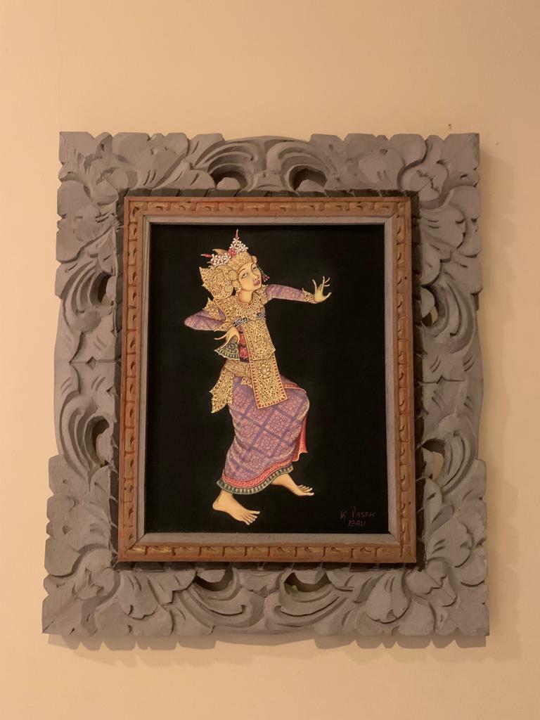 Original Balinese art painting wall frame, Furniture & Home Living ...