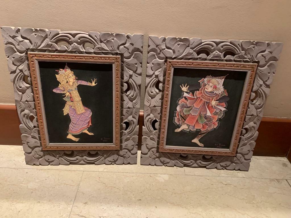 Original Balinese art painting wall frame, Furniture & Home Living ...
