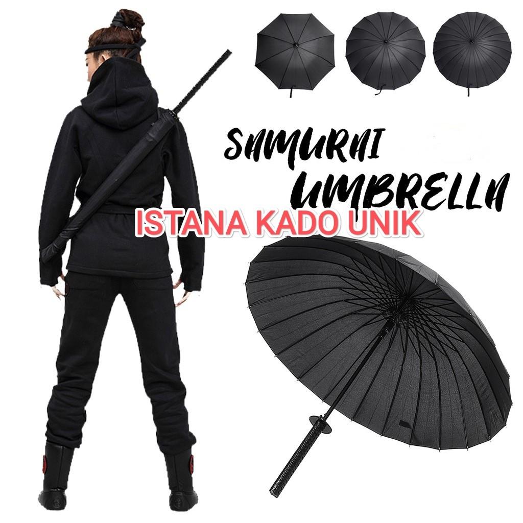 Payung Fashion Hitam Samurai Umbrella Katana Sword Handle Panas Hujan ...