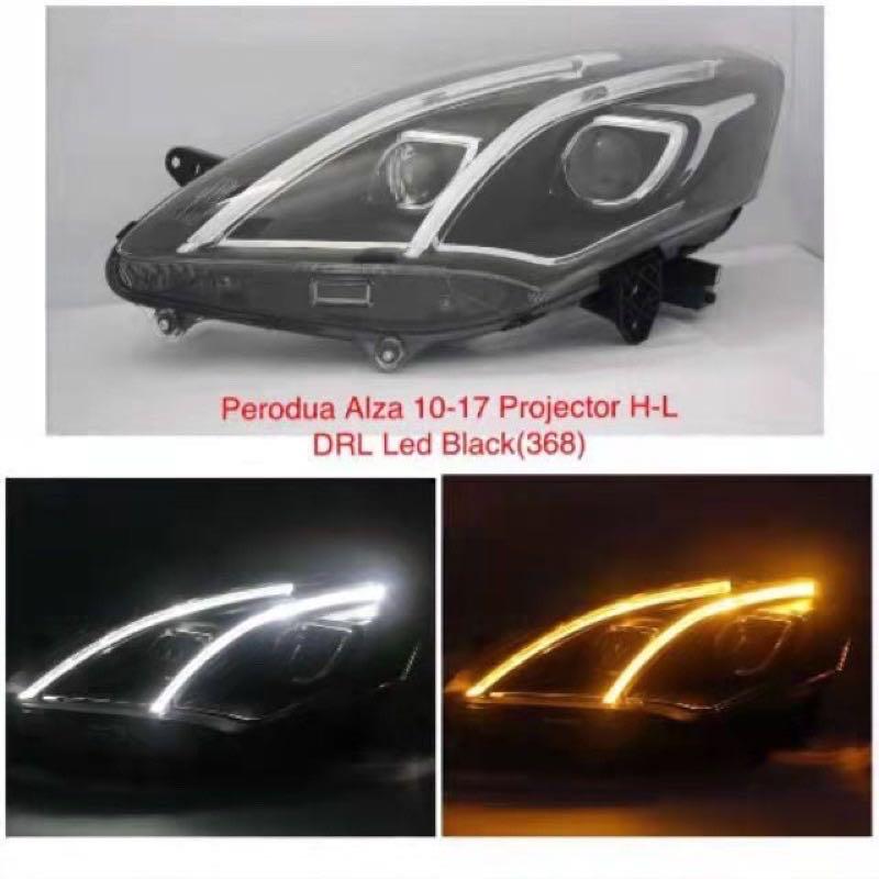 perodua alza head lamp lampu depan led light bar projector, Auto ...