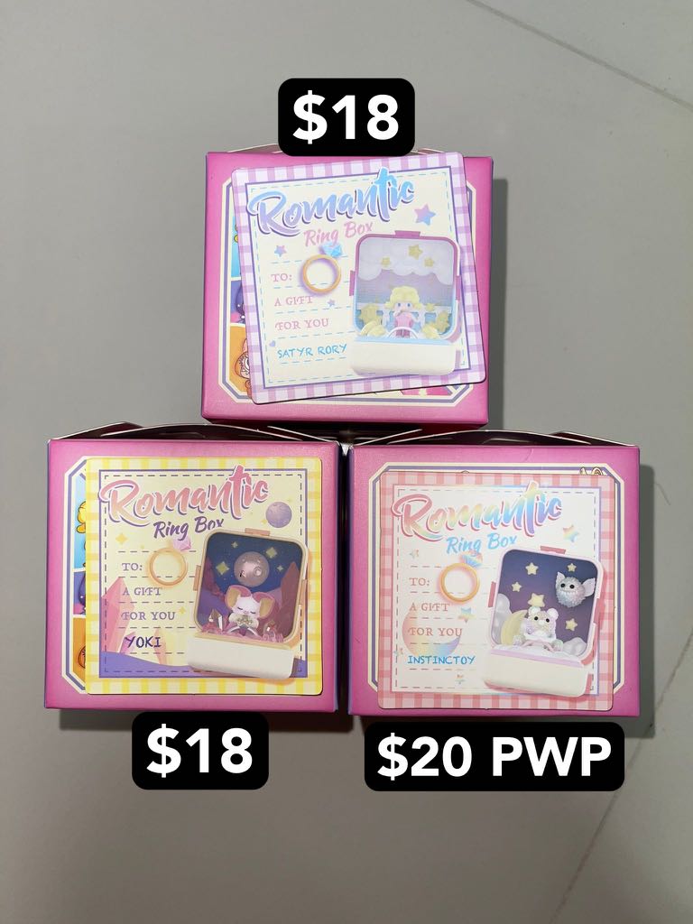 Popmart Romantic Ring Box Series Blind Box Figurines, Hobbies & Toys ...