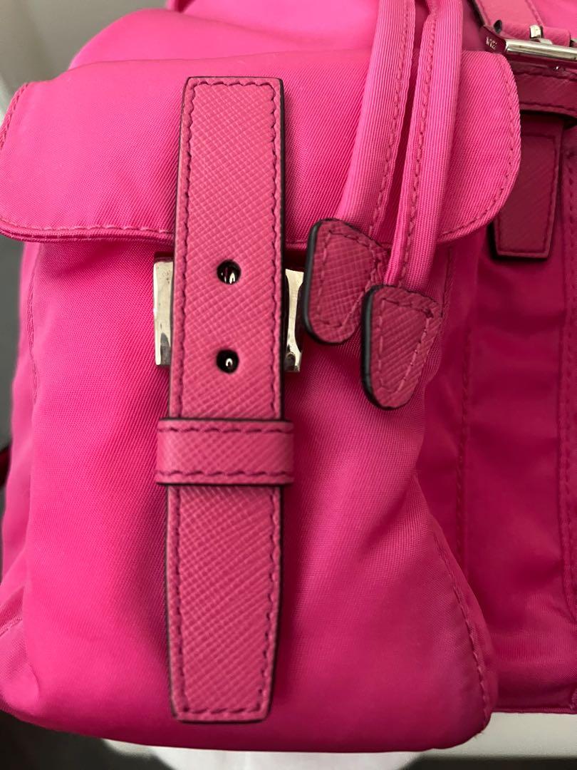 Prada Fuchsia Pink Backpack, Luxury, Bags & Wallets on Carousell