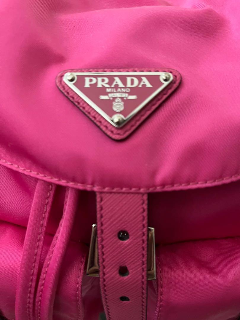 Prada Fuchsia Pink Backpack, Luxury, Bags & Wallets on Carousell