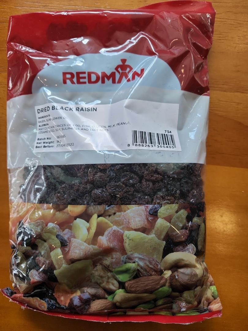 Redman Dried Black Raisin, Food & Drinks, Homemade Bakes on Carousell