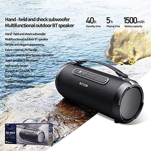REMAX RB-M43 Gwens Outdoor Bluetooth Speaker with Subwoofer and AUX ...