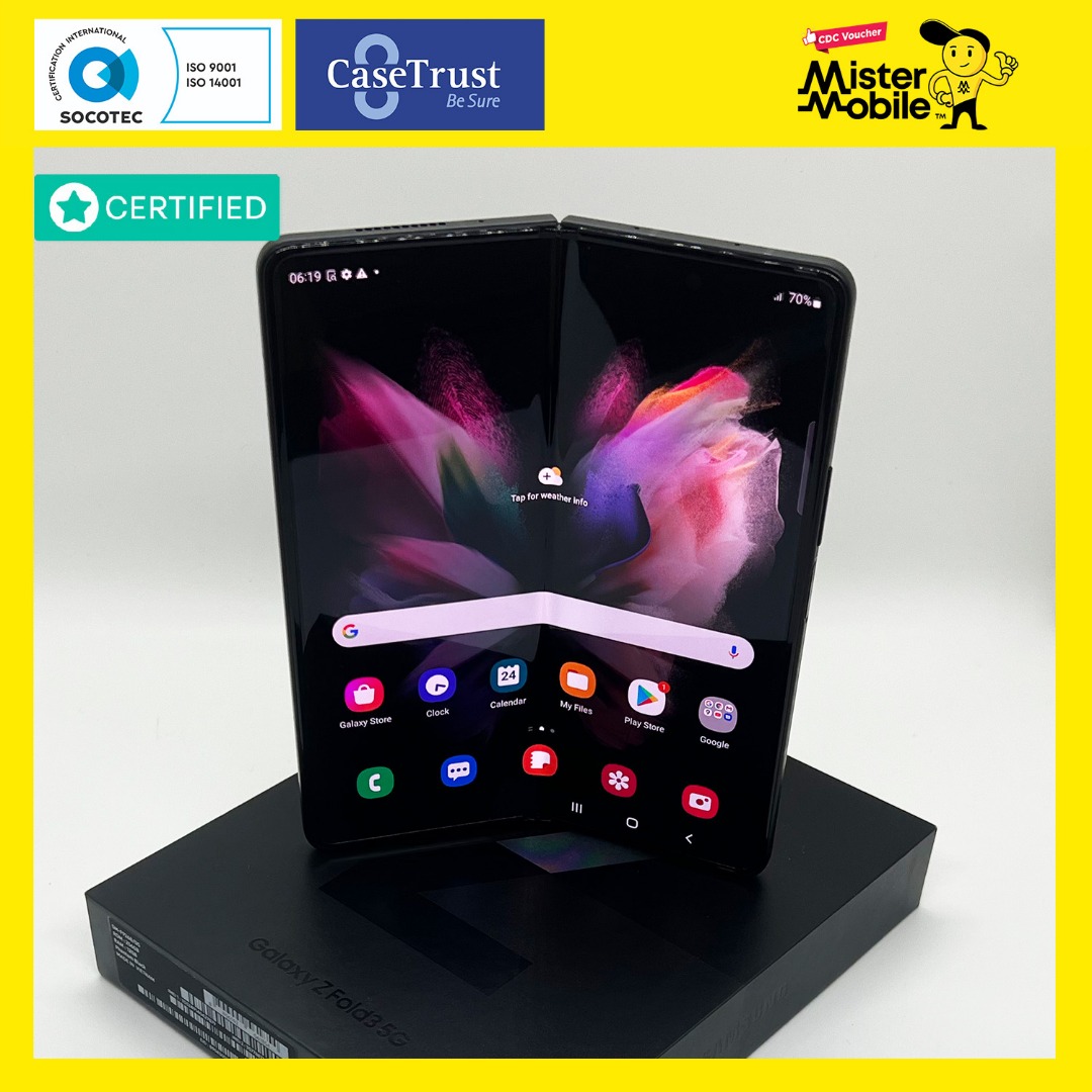 Samsung Galaxy Z Fold 3 5G 256 256GB Mystic Black Local Used Set ...