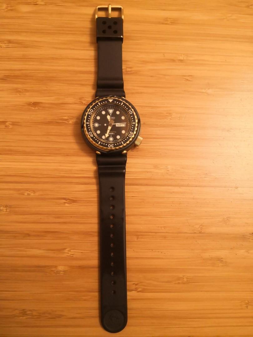 Seiko quartz gold tuna limited edition, 名牌, 手錶 - Carousell