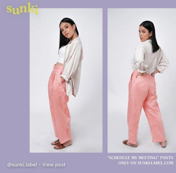 Sunki pomelo linen pants L, Women's Fashion, Bottoms, Other Bottoms on Carousell