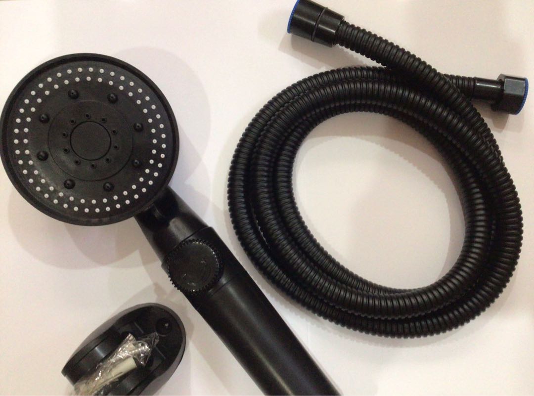 Telephone shower matte black A2, Furniture & Home Living, Bathroom ...