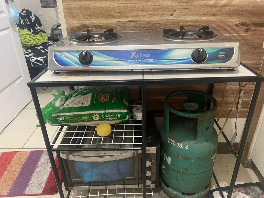 Twin gas cooker with the gas cylinder, TV & Home Appliances, Kitchen ...