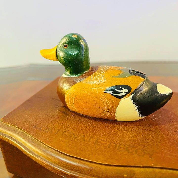 VINTAGE WOODEN MALLARD DUCK FORTUNATE DECOY DESIGNED BY ROSIER CARD ...