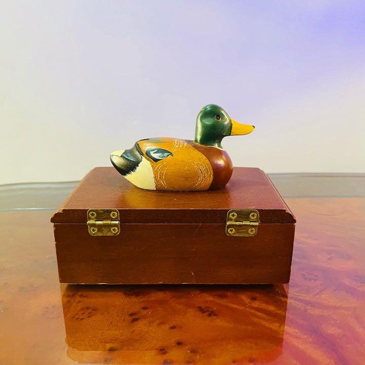 VINTAGE WOODEN MALLARD DUCK FORTUNATE DECOY DESIGNED BY ROSIER CARD ...