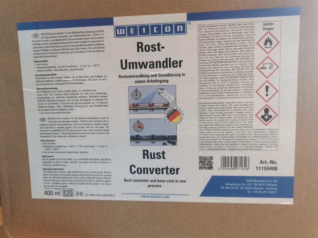 WEICON RUST CONVERTER 400ML, Furniture & Home Living, Home Improvement ...