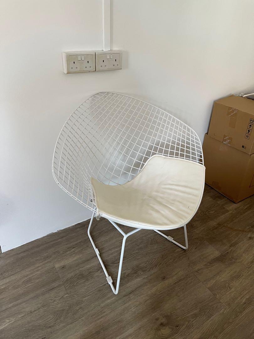 White Outdoor Metal Wire Chair, Furniture & Home Living, Furniture ...