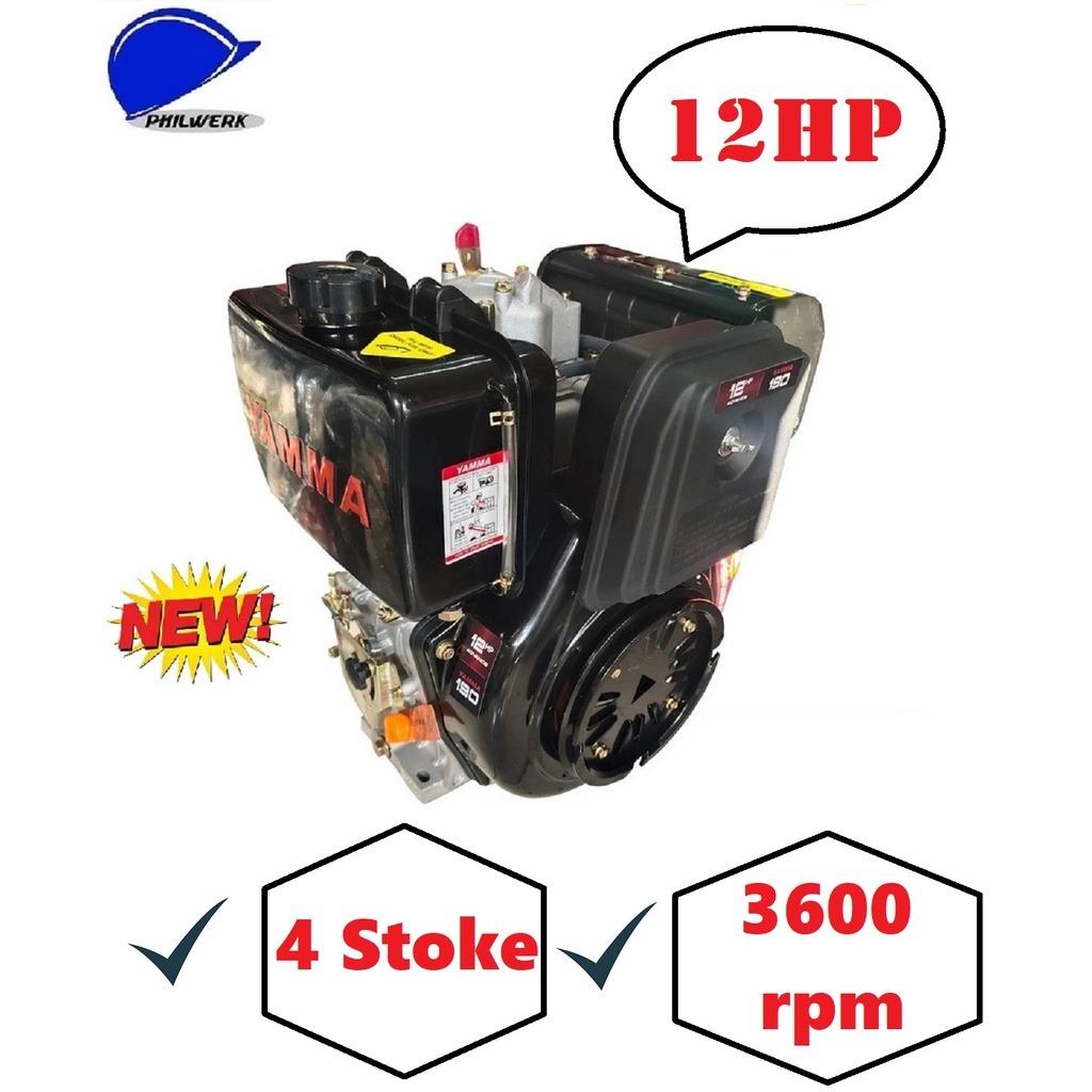 YAMMA 12HP Air Cooled Diesel Engine 4 Stoke Highspeed (Marine Pulley ...