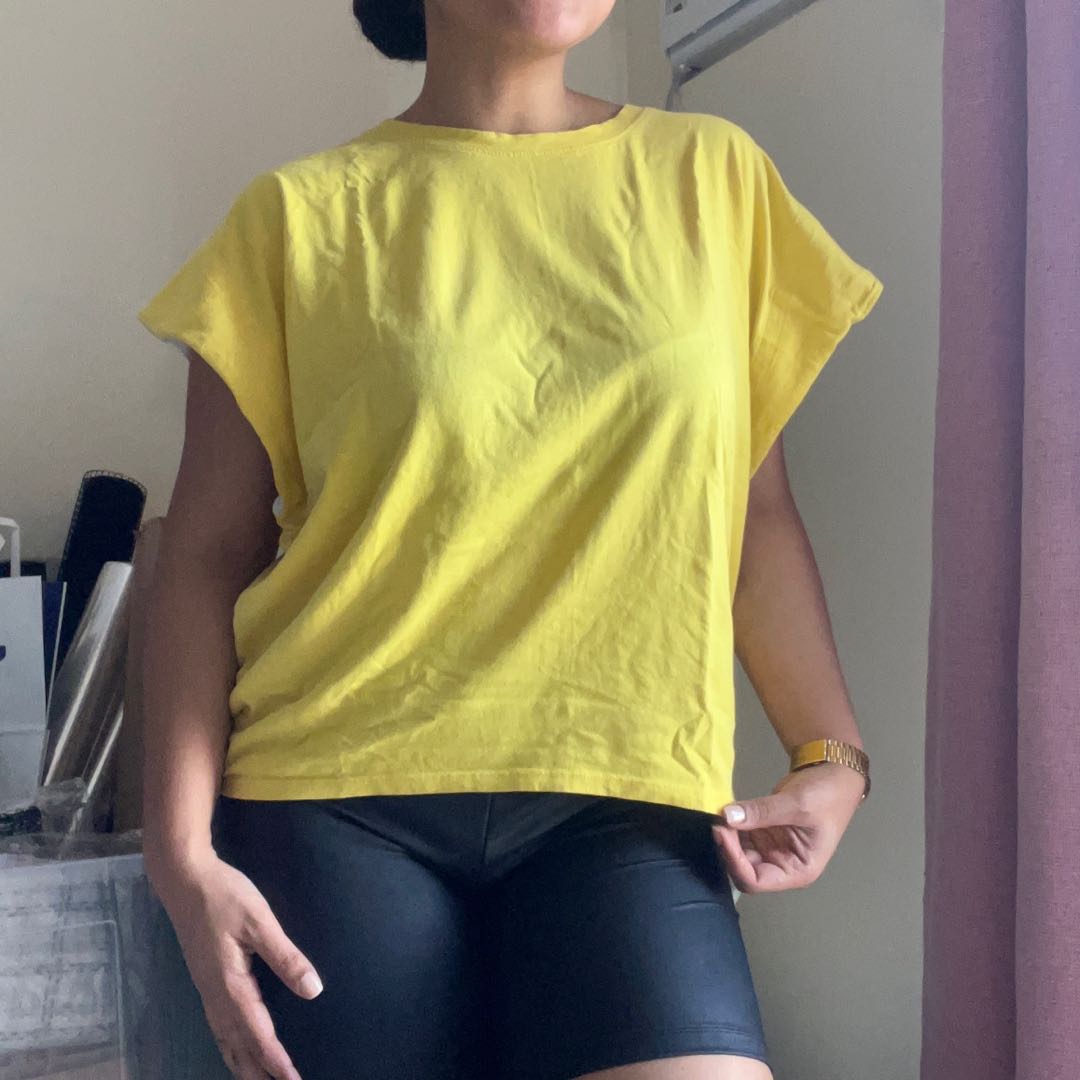 ZARA yellow top, Women's Fashion, Tops, Shirts on Carousell