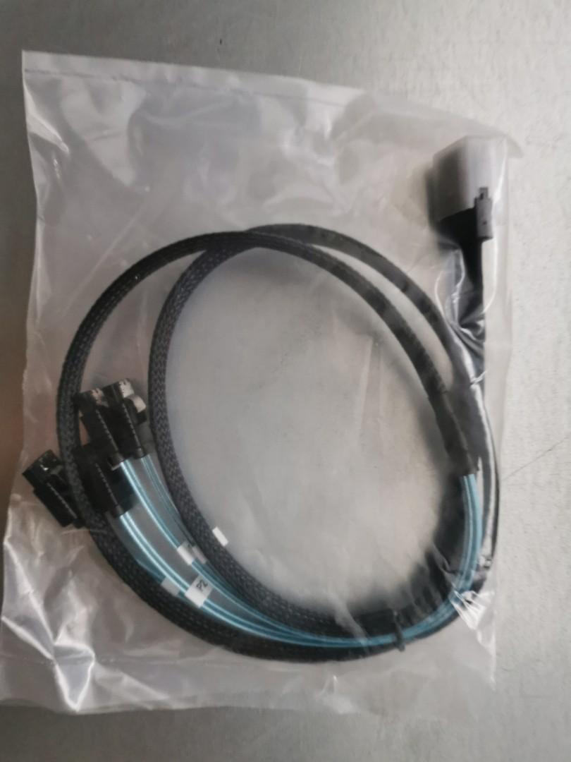 1m mini sas SFF-8087 to 4 x SATA cable for hba card, Computers & Tech ...