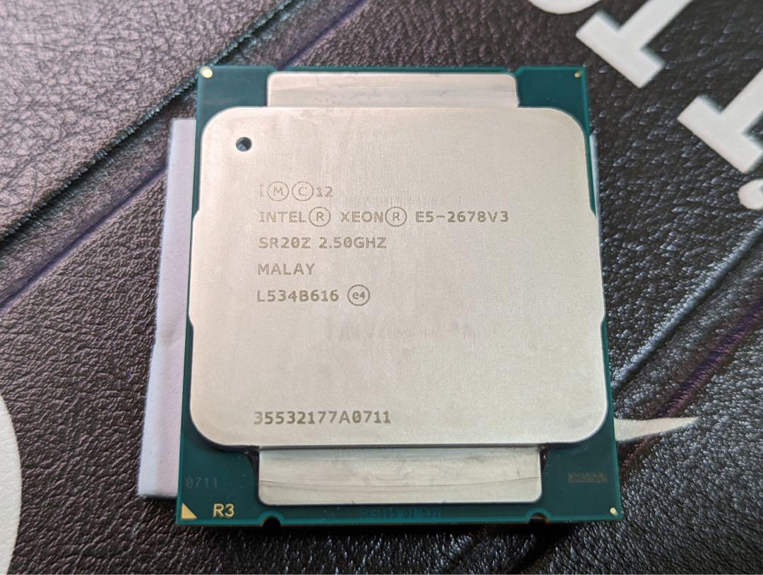 英特爾 Intel E5-2678v3 CPU 12核24線程 拆機良品( 洋垃圾 X99 2678 v3), 電腦及科技產品, 電腦周邊產品, 電腦周邊產品在旋轉拍賣