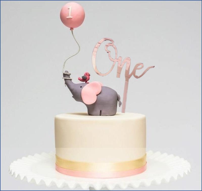 Baby Birthday | Rose Gold color | ONE cake topper | one year old ...