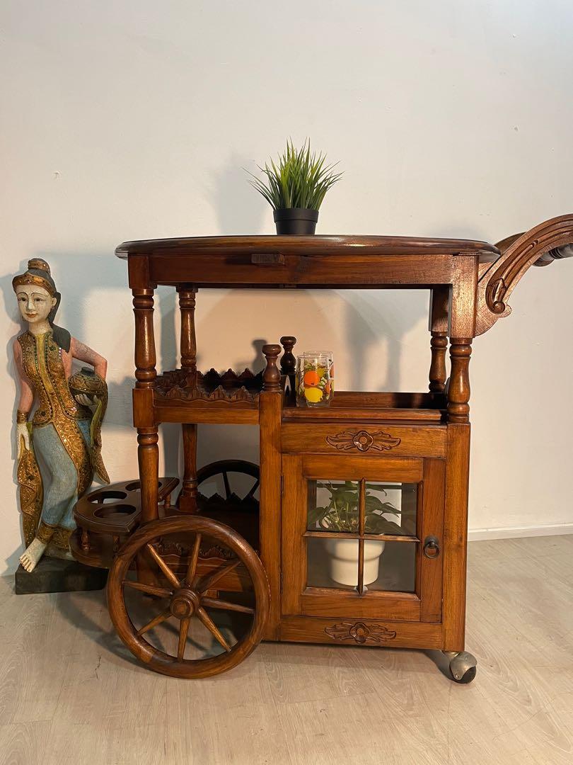 Bar cart table trolley, Furniture & Home Living, Furniture, Shelves ...