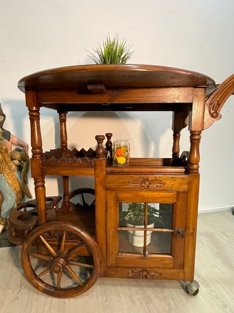 Bar cart table trolley, Furniture & Home Living, Furniture, Shelves ...