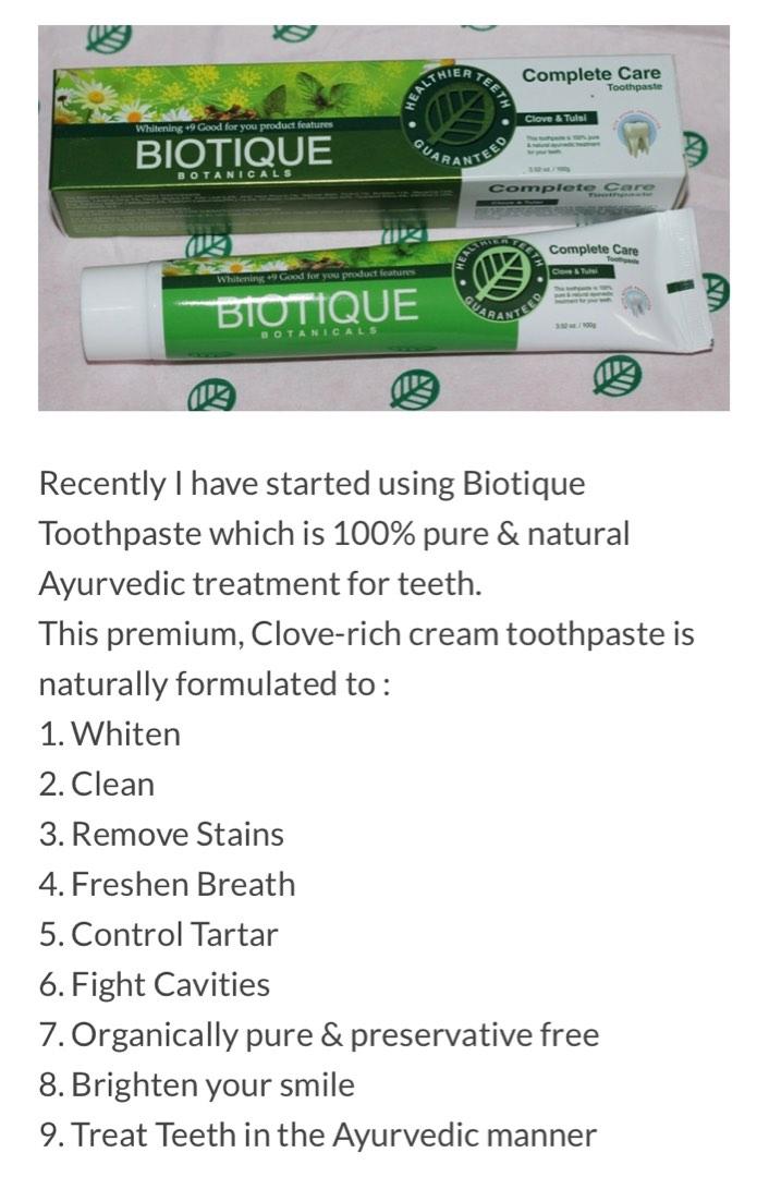 Biotique Clove & Tulsi Complete Care Toothpaste, 美容＆化妝品, 健康及美容 - 口腔護理 ...