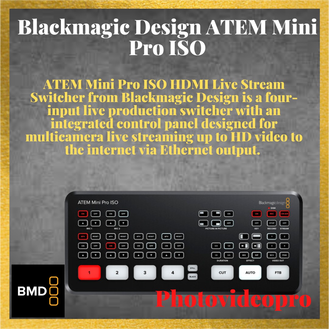 Blackmagic design ATEM Mini Pro ISO HDMI Live Stream Switcher ...