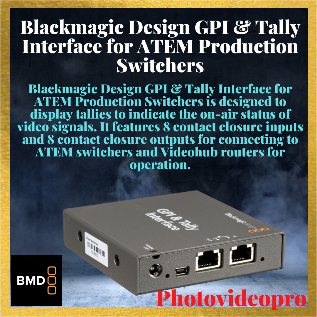 Blackmagic Design GPI & Tally Interface for ATEM Production Switchers ...