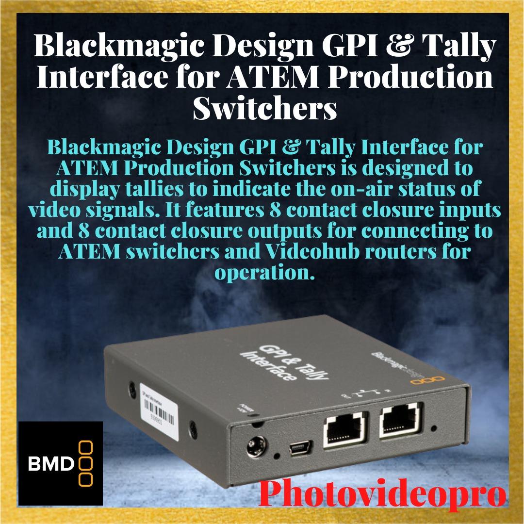 Blackmagic Design GPI & Tally Interface for ATEM Production Switchers ...
