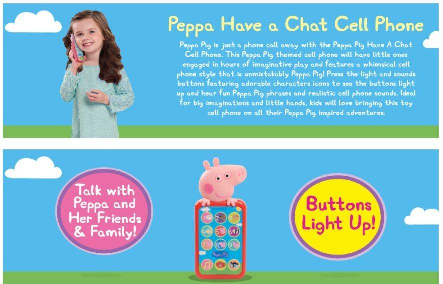 BNIB: Authentic Peppa Pig Have a Chat Cell Phone, Toy Phone with ...