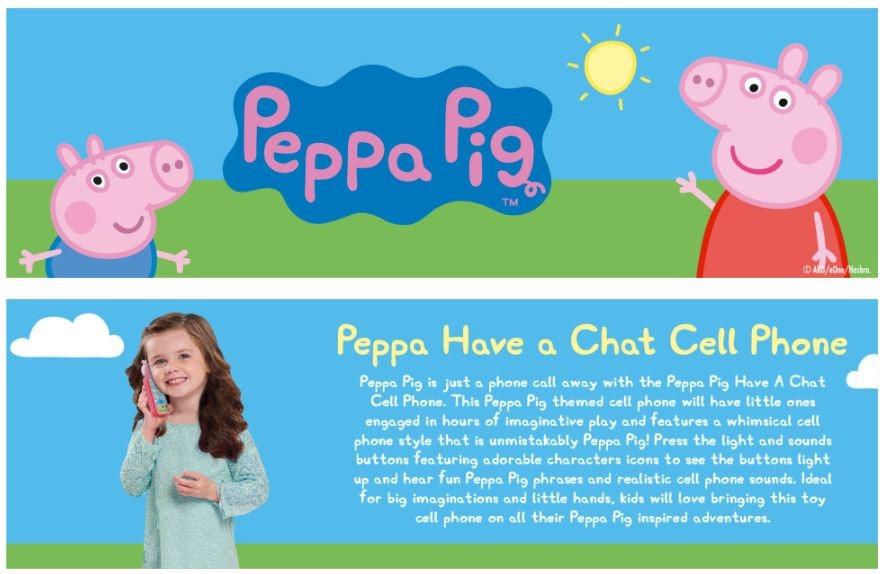 BNIB: Authentic Peppa Pig Have a Chat Cell Phone, Toy Phone with ...