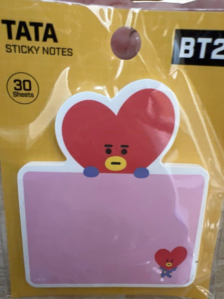 bt21 tata pen and sticky notes, 興趣及遊戲, 手作＆自家設計, 文具 - Carousell