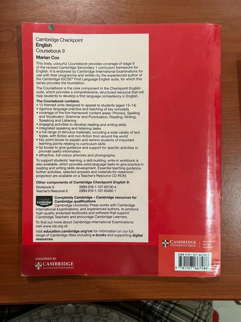 Cambridge Checkpoint English Coursebook 9, Hobbies & Toys, Books ...
