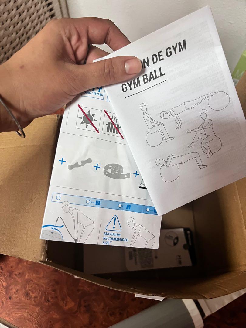 Decathlon Gym Ball with free Pump, Sports Equipment, Exercise & Fitness ...