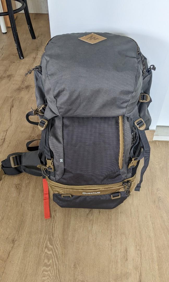 Decathlon Quechua 50L Backpack Forclaz Travel 500 - Grey, Men's Fashion, Bags, Backpacks on ...