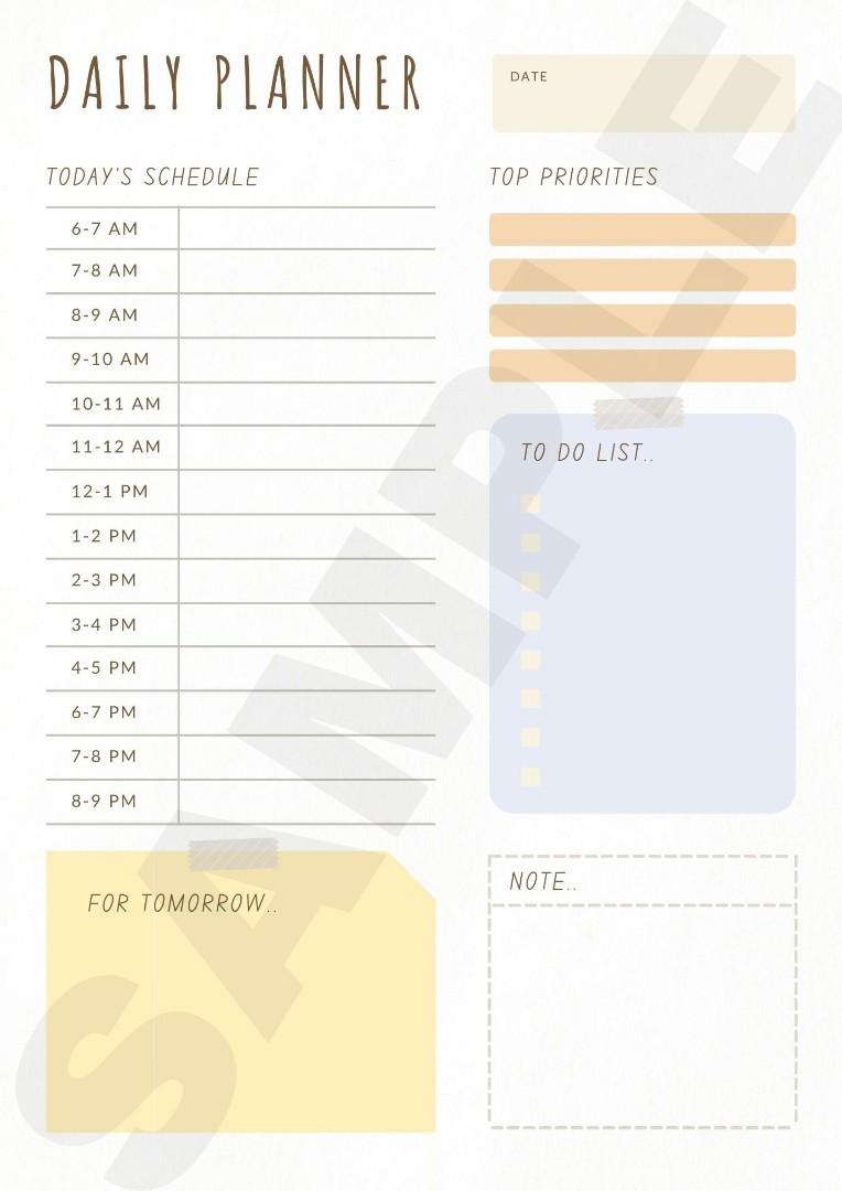 Digital Daily Planner PDF To Do List Schedule Note Taking on Carousell