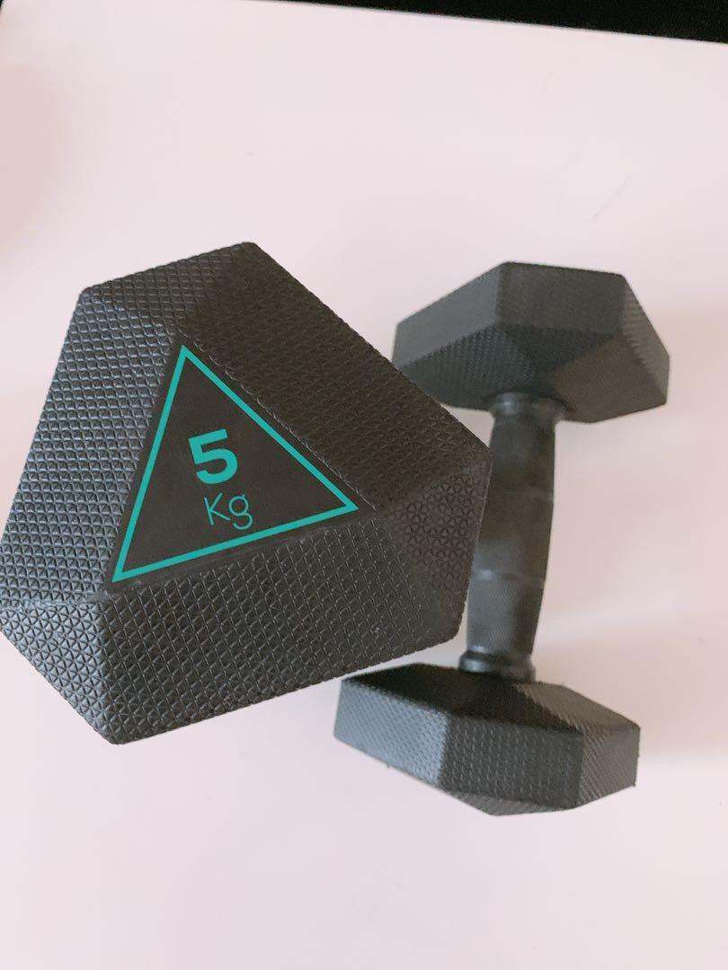 Domyos 5kg weights, 運動產品, 運動與健身, 運動與健身 - 舉重和啞鈴 - Carousell