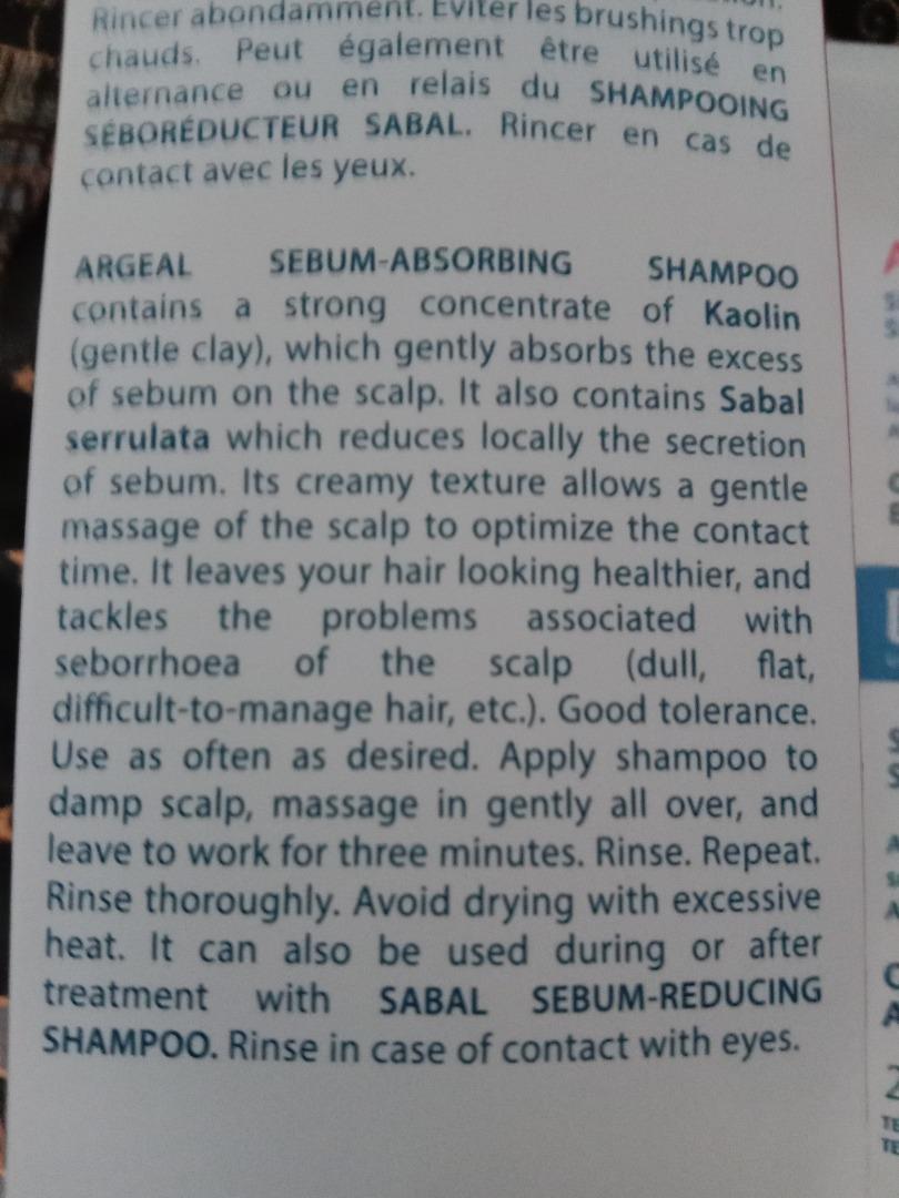 Ducray Argeal (sebum absorbing) clay shampoo (for Oily Scalp), Beauty ...