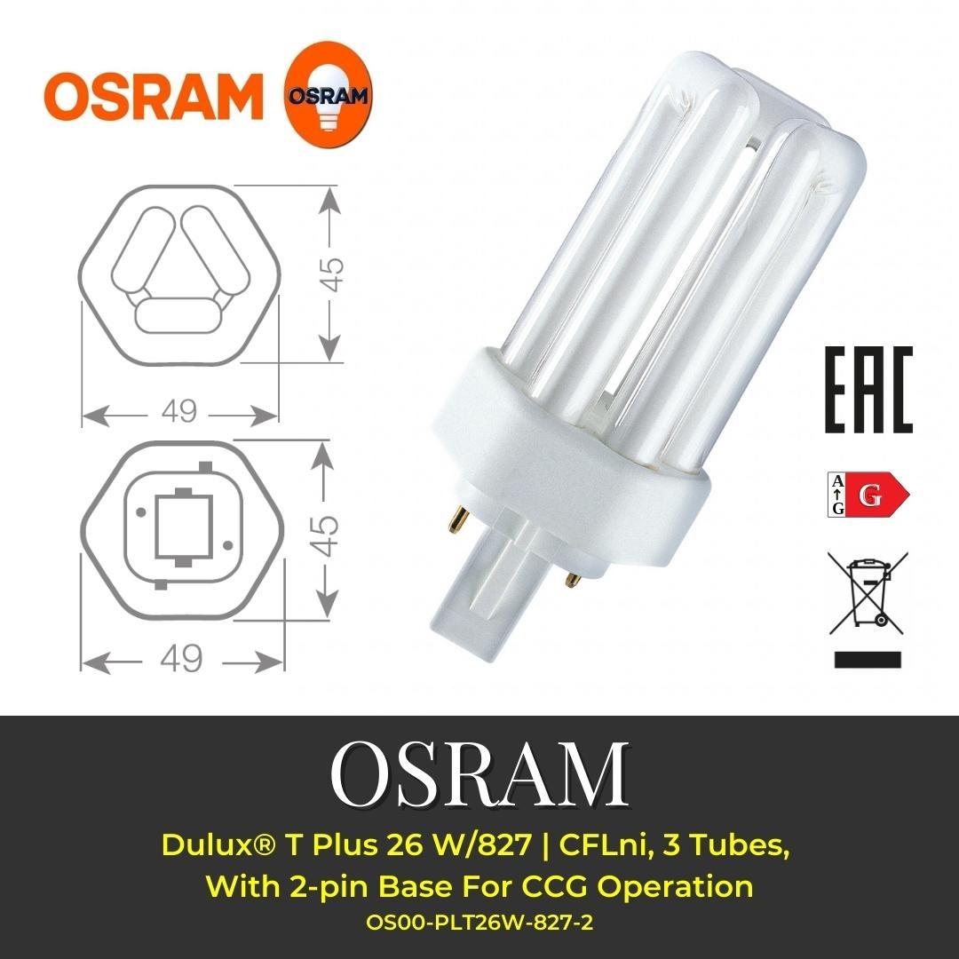 Osram Fluorescent Lamp Bulb Dulux T Plus 26W 827 2700K Warm White, Furniture & Home Living ...