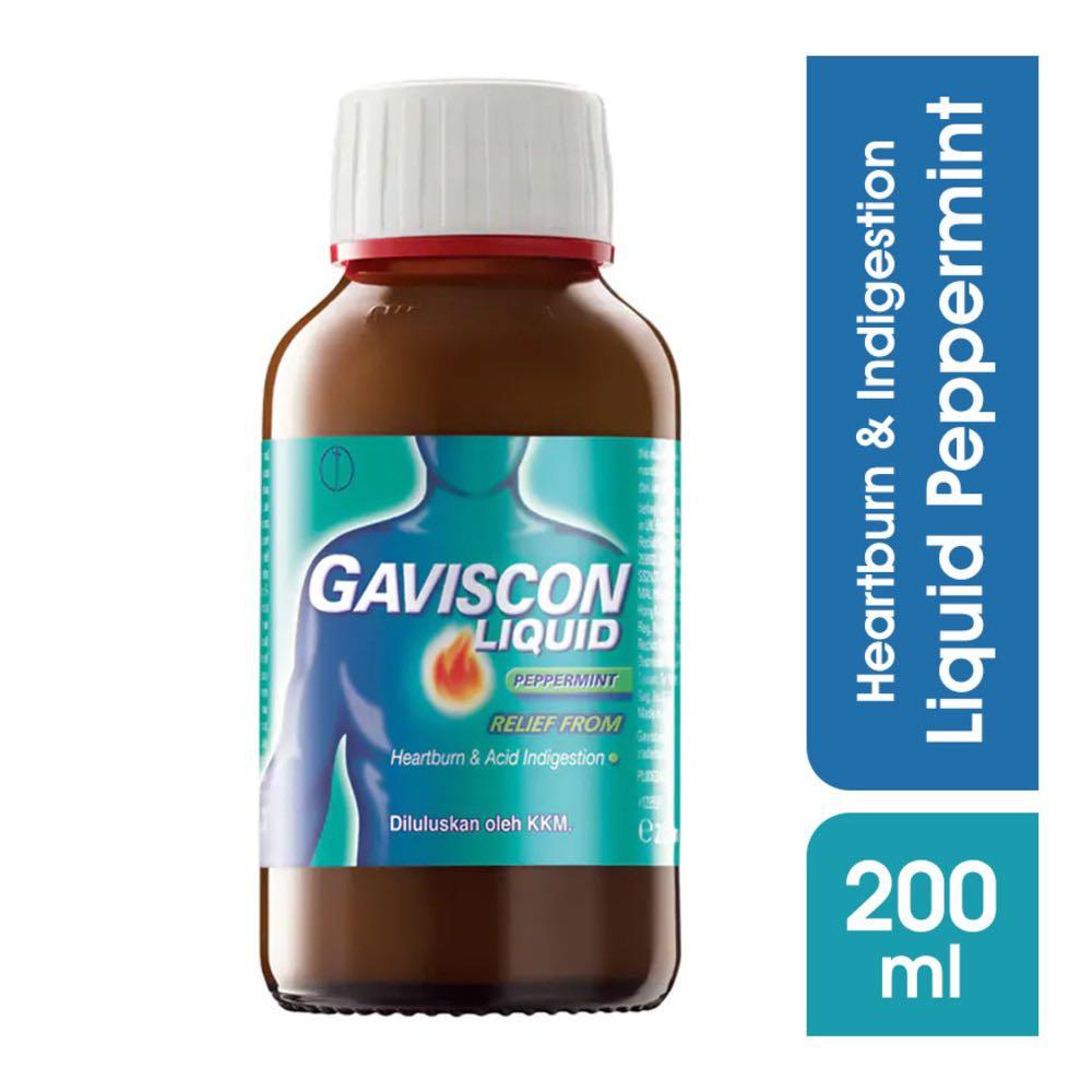 GAVISCON Liquid Peppermint (For Fast Relief of Heartburn) 200ml, Health ...