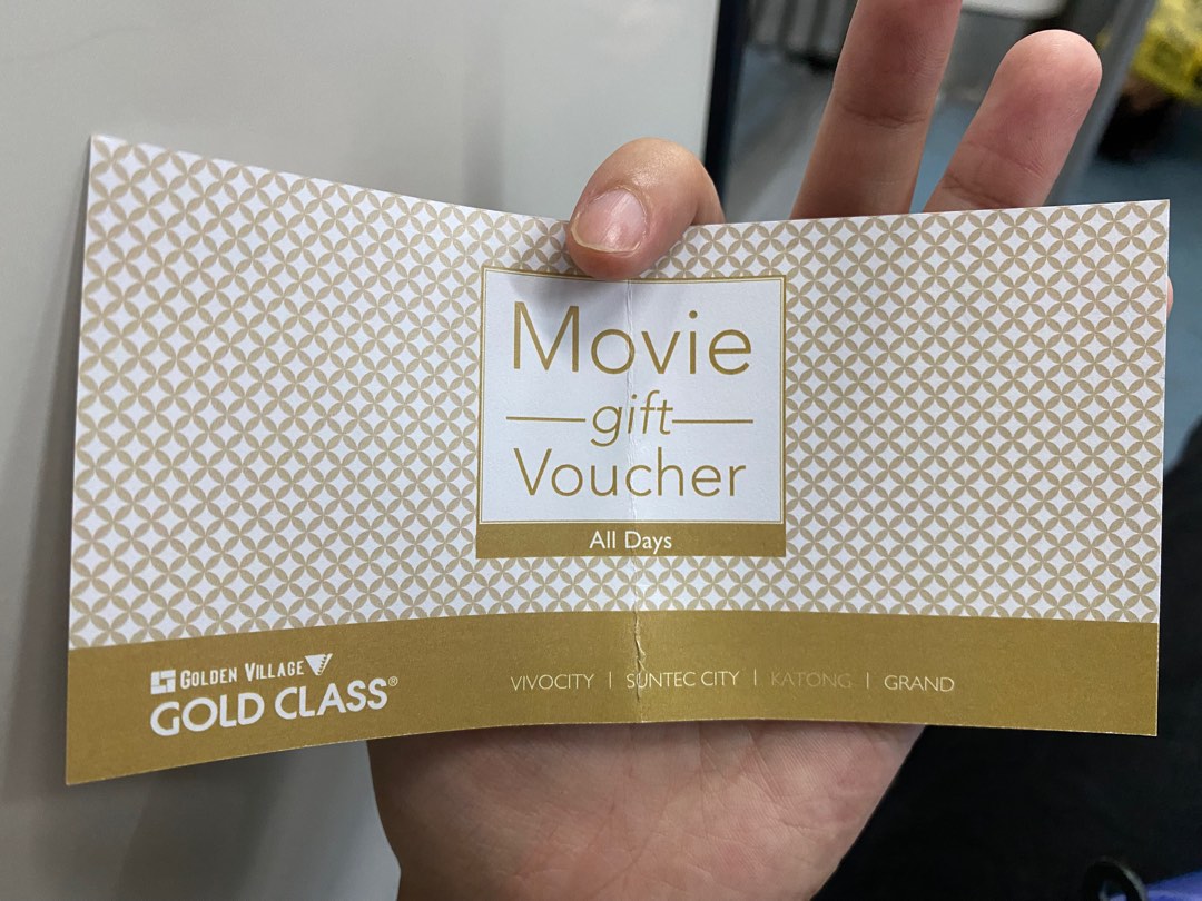 Golden Village Gold Class movie gift voucher, Tickets & Vouchers ...