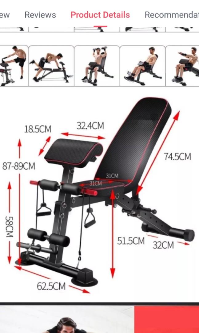 Gym Bench Foldable Portable, Sports Equipment, Exercise & Fitness ...