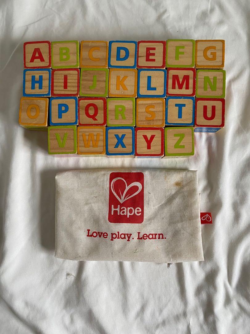 Hape Alphabet Wooden Blocks, Hobbies & Toys, Toys & Games on Carousell