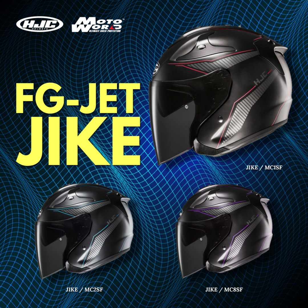 HJC FG Jet Jike Half Face Motorcycle Helmet PSB APPROVED, Motorcycles ...