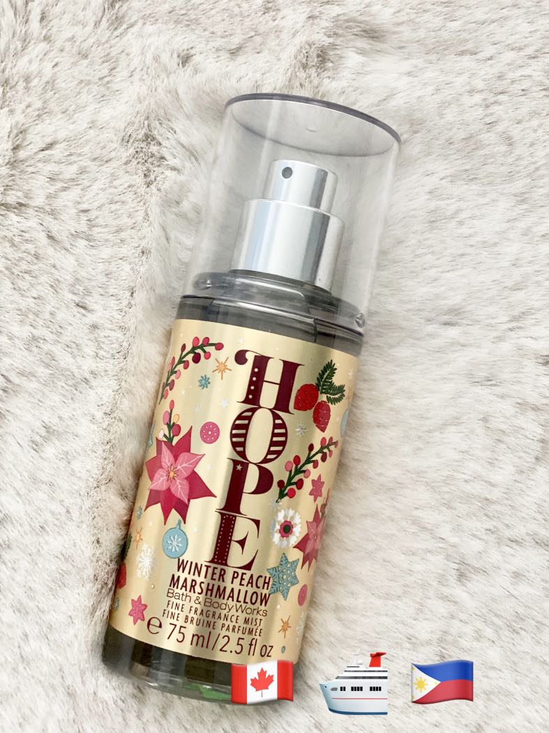 Hope Winter Peach Marshmallow Bath and Body Works Travel size mist ...