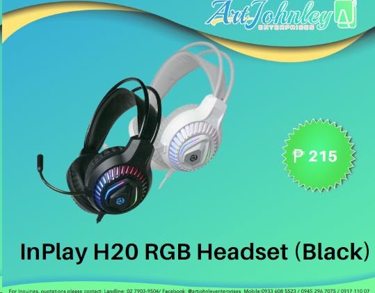 INPLAY H20 RGB Headset (Black & White), Audio, Headphones & Headsets on ...