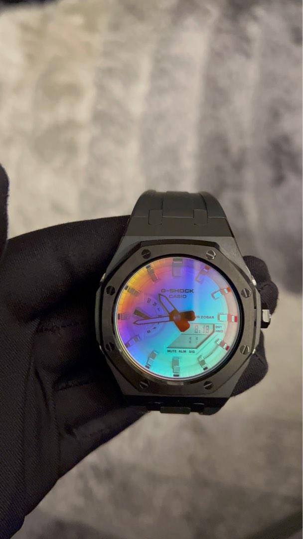 Iridescent custom mod gshock ga2100 ga2110 ga-2100 rainbow, Men's ...